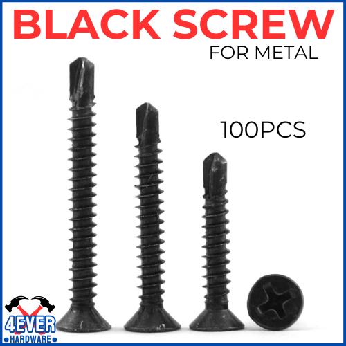 100PCS Gypsum Black Screw for Metal 1 inch to 2 inches Self-tapping ...