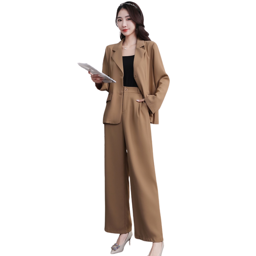 Plus Size Terno Set Coordinates Long Sleeve Blazer and Wide-Leg Trouser ...