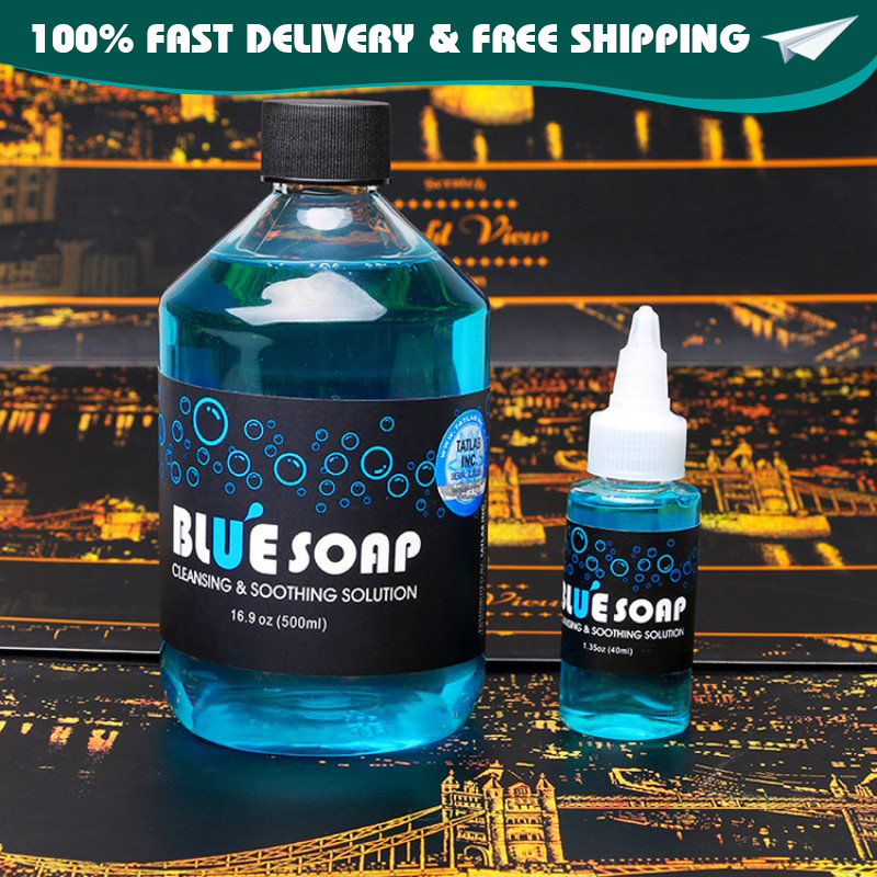 Blue Soap for Tattoo Procedure 16.9oz Cleans and Soothes Skin High ...