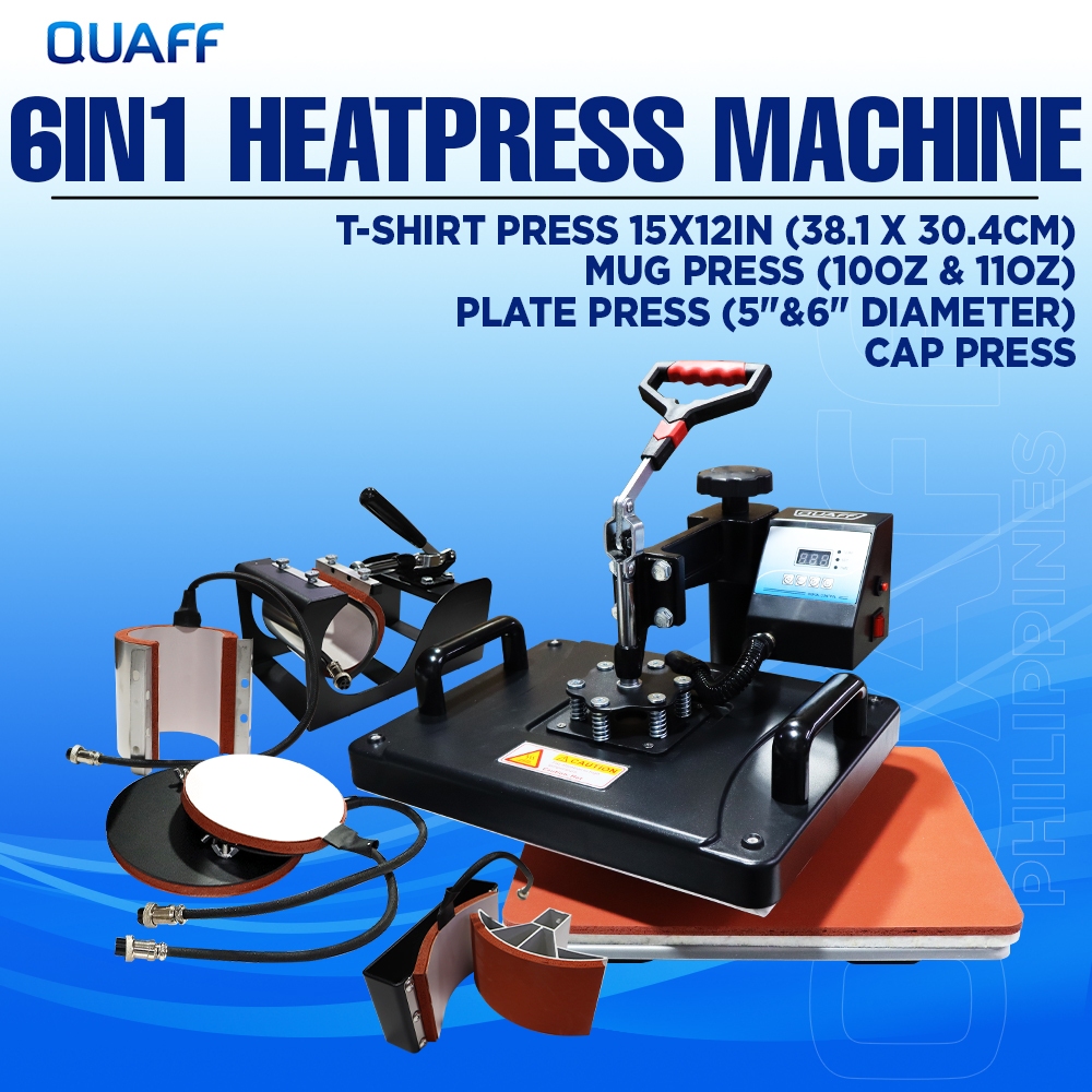 Quaff 6 IN 1 Heat Press Machine Multifunctional Flatbed, Mug, Cap ...