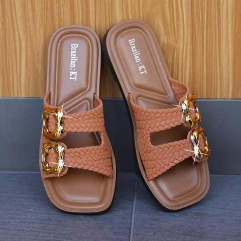 New design braid flat street slippers | Shopee Philippines