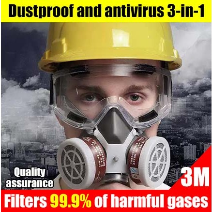 Gas Mask Dual Filter Gas Respirator Mask Chemical Anti-DustPaint ...