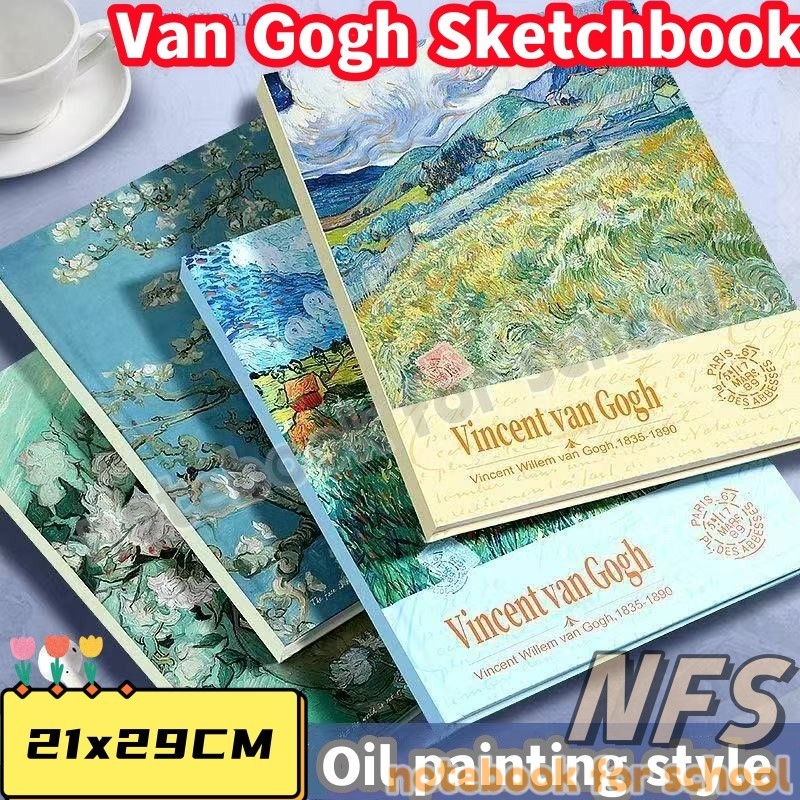 NFS A4 Van Gogh Sketchbook 64 Sheets Painting Book Drawing Student Art ...