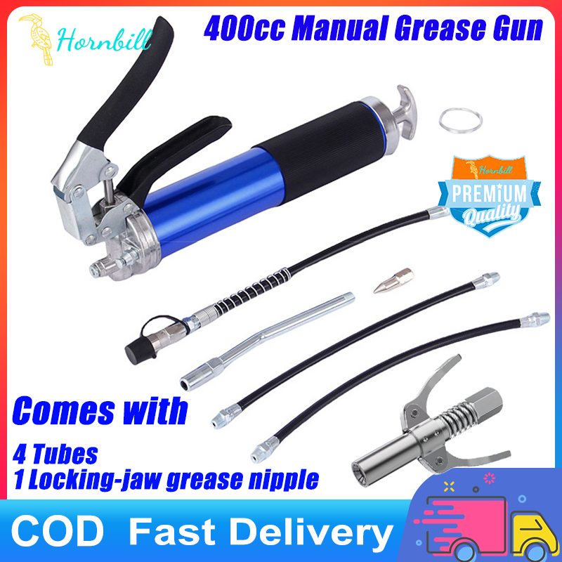 Grease Gun 7000psi 400cc with 4Tubes Nozzle&Locking Grease Coupler ...