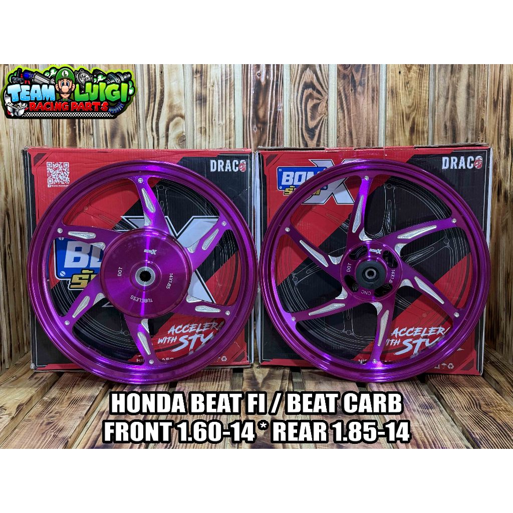 BOM X DRACO CNC MAGS 14s 6 SPOKES HONDA BEAT FI / BEAT CARB (100% ...