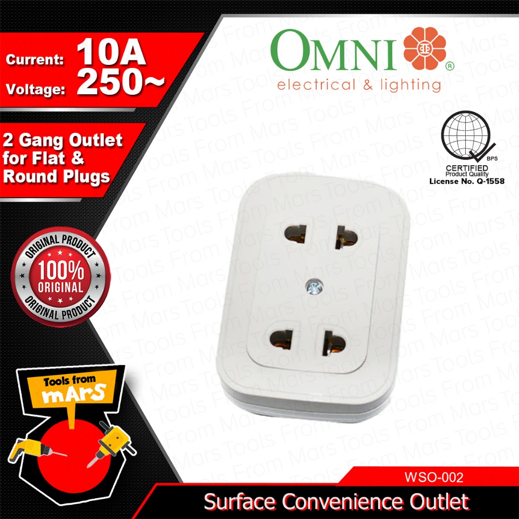 Omni Surface 2-Gang Convenience Outlet 10A 250V WSO-002 •TFM• | Shopee ...