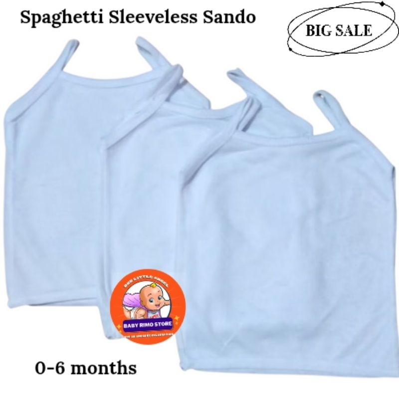 3Pcs Sando/ Spaghetti PLAIN WHITE Cotton FOR BABY GIRL Infant 0-6 ...