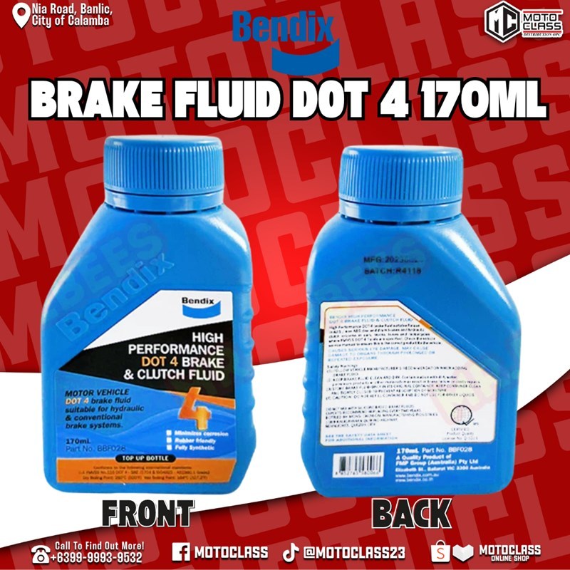 BENDIX BRAKE FLUID DOT 4 170ML | Shopee Philippines