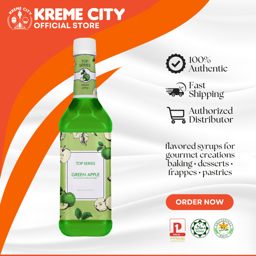 TOP Creamery Top Series Green Apple Syrup 750ml | Shopee Philippines