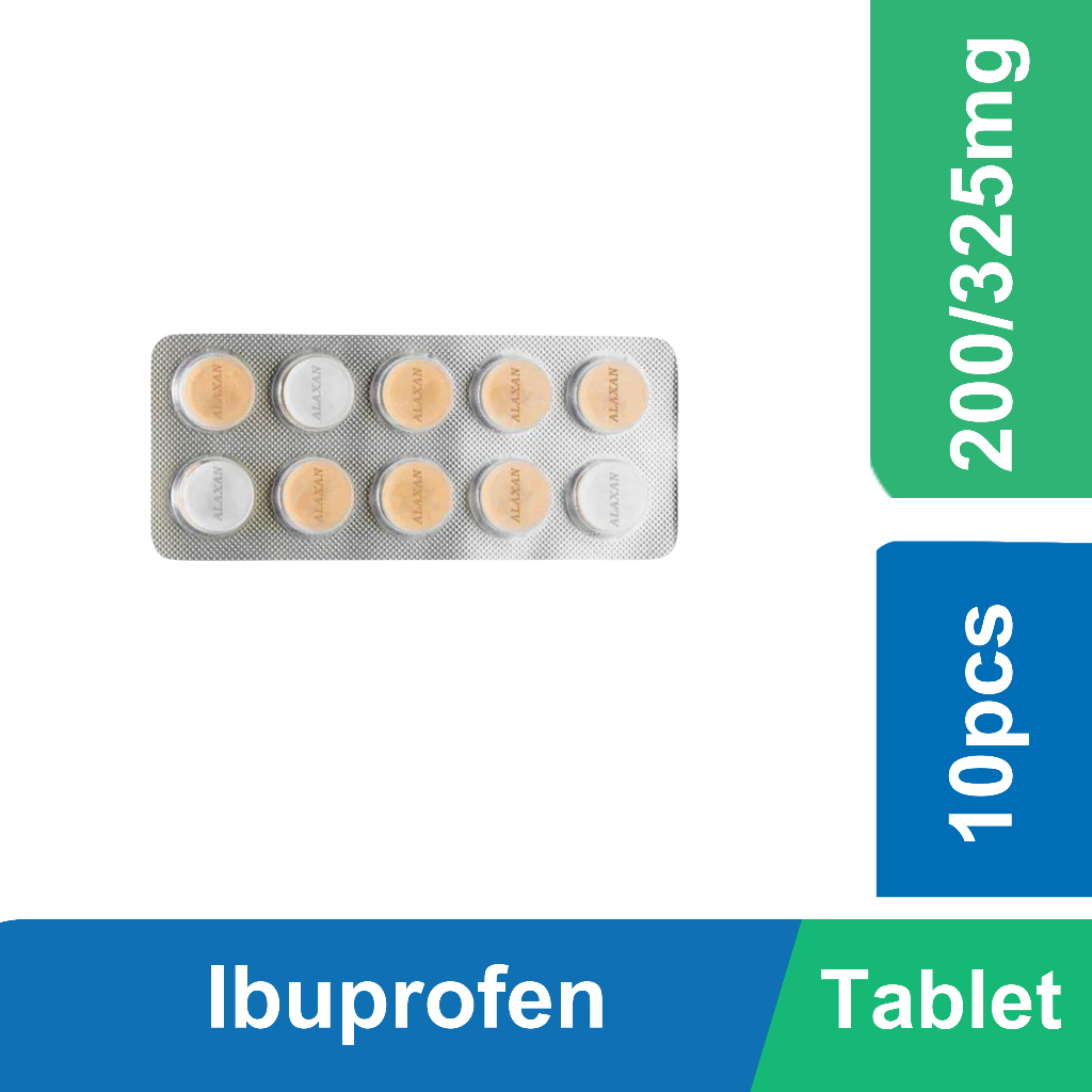 Alaxan Ibuprofen+ Paracetamol 200mg/325mg Tablet 10pcs | Shopee Philippines