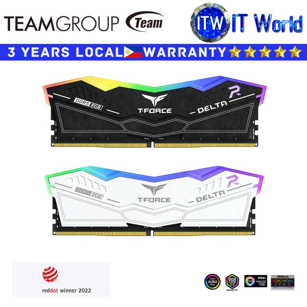 Itw | Teamgroup T-Force DDR5 RAM 32GB (2x16GB) 7600MHz Delta RGB Memory ...