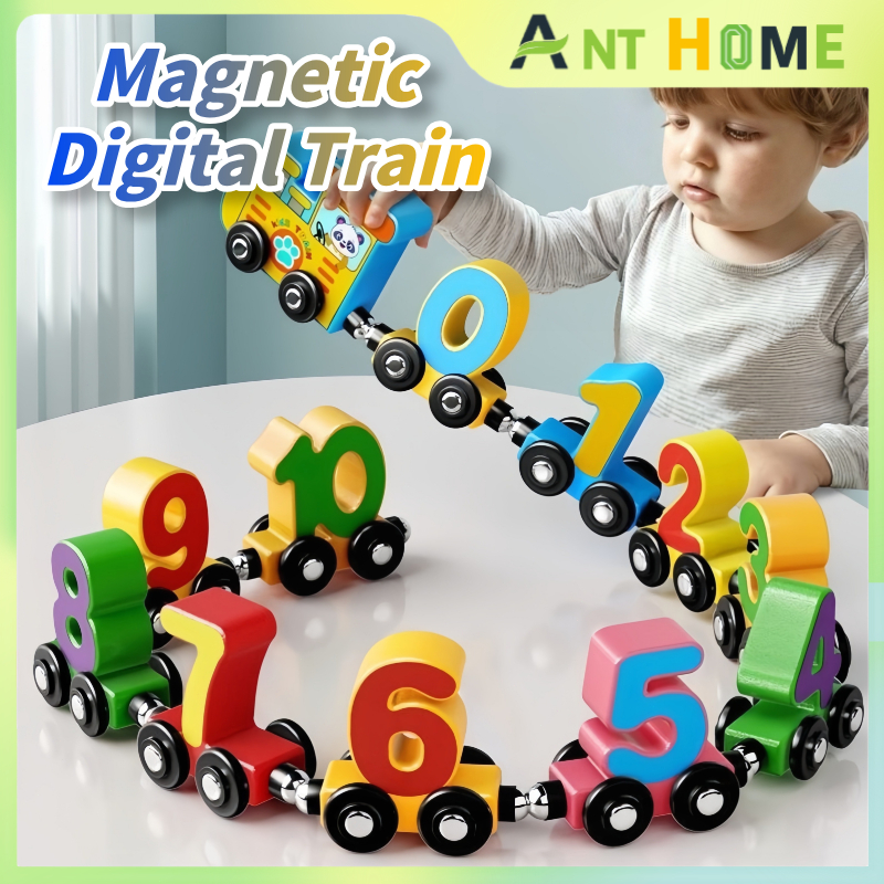 Magnetic Digital Train Toy Magnet Wheel Train Early Education Toys ...