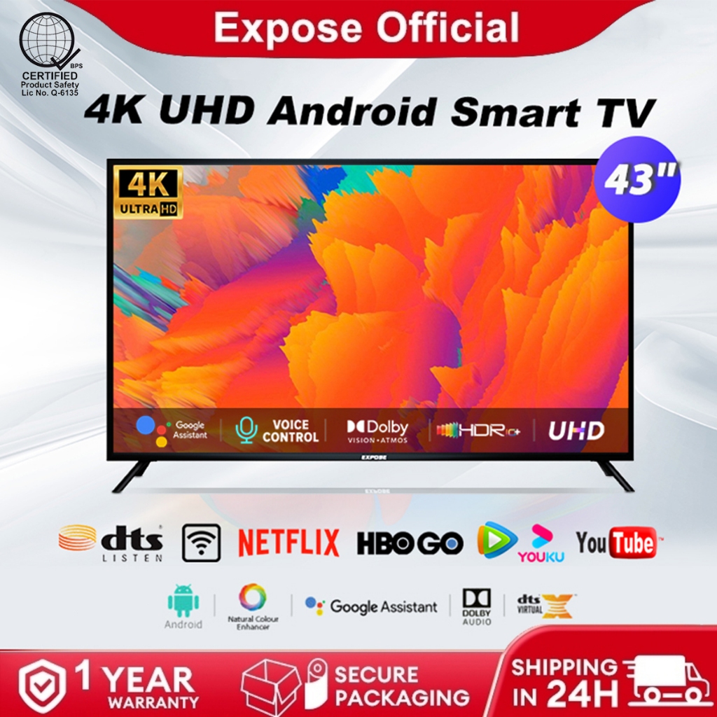 EXPOSE TV 32 inch Smart TV 4K 43 inch Ultra High Definition Smart TV ...
