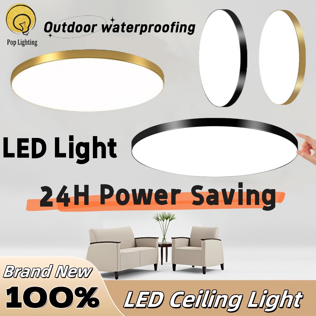 Tricolor LED Ceiling light Outdoor waterproofing Panel lights Slim ...