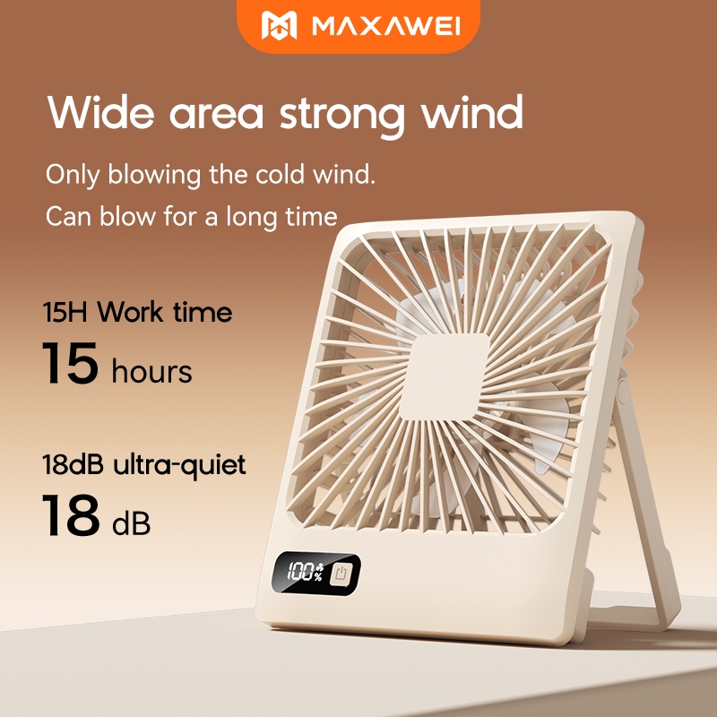 MAXAWEI Q3-C Desk Fan 4 Speeds Strong Wind Rechargeable Table Electric ...