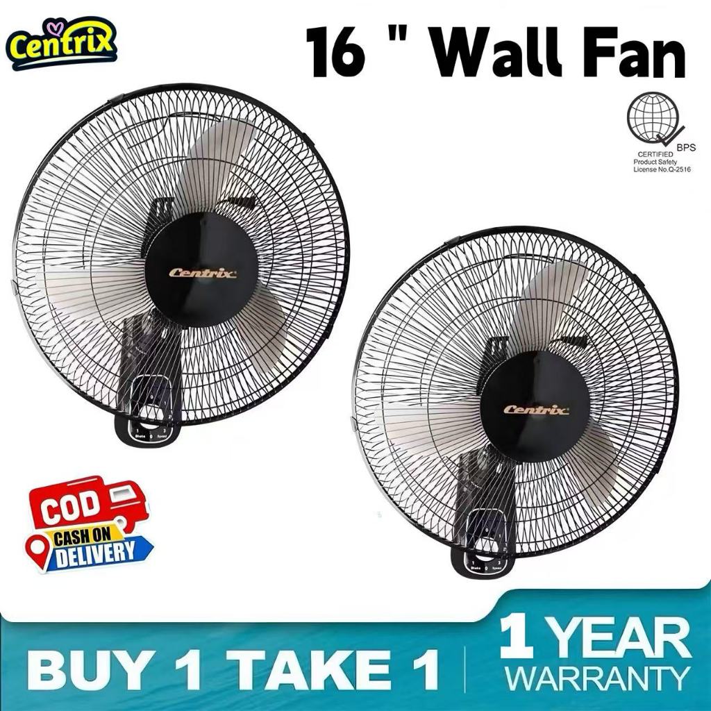 COD Centrix Wall Fan Buy-1 Take-1 Electric Fan 16-inches Imported motor ...
