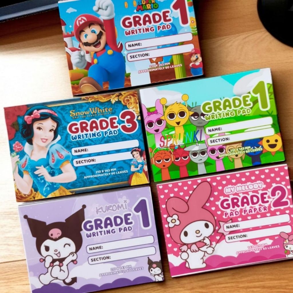Writing Pad Paper for KInder Grades 1 to 3 Boys Design | Shopee Philippines