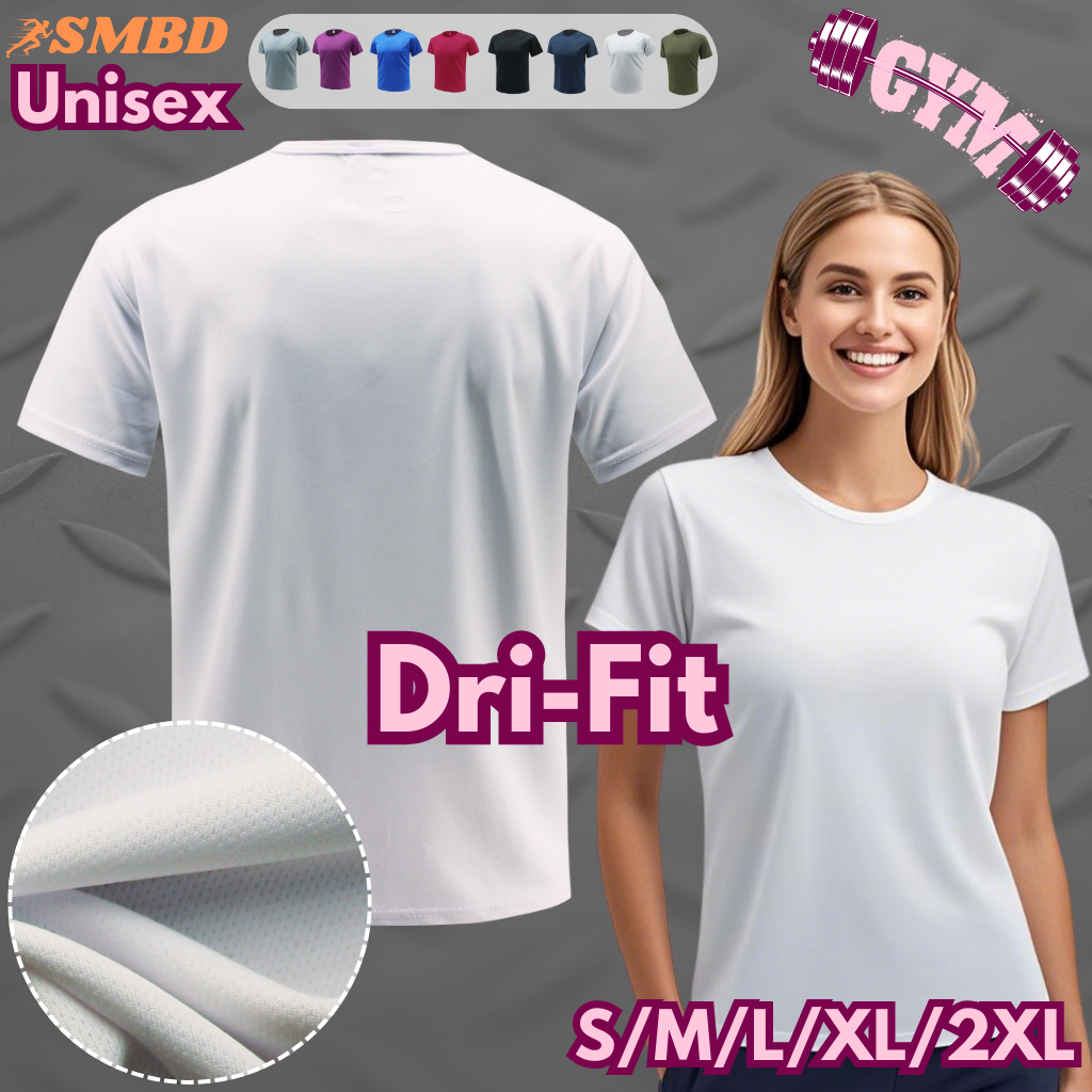 Smbd Unisex Drifit Plain White Shirt for Woman Jogging Top Running ...