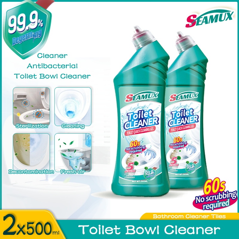 Seamux 2x500ml Antibacterial Toilet Bowl Cleaner Kills 99% Bacteria ...