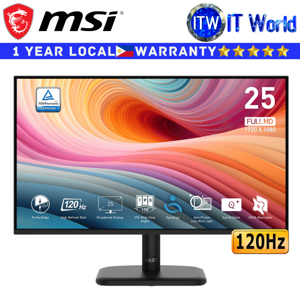 MSI Monitor PRO MP251L E2 24.5" 120Hz / 1920x1080 FHD / IPS / 1ms MPRT ...