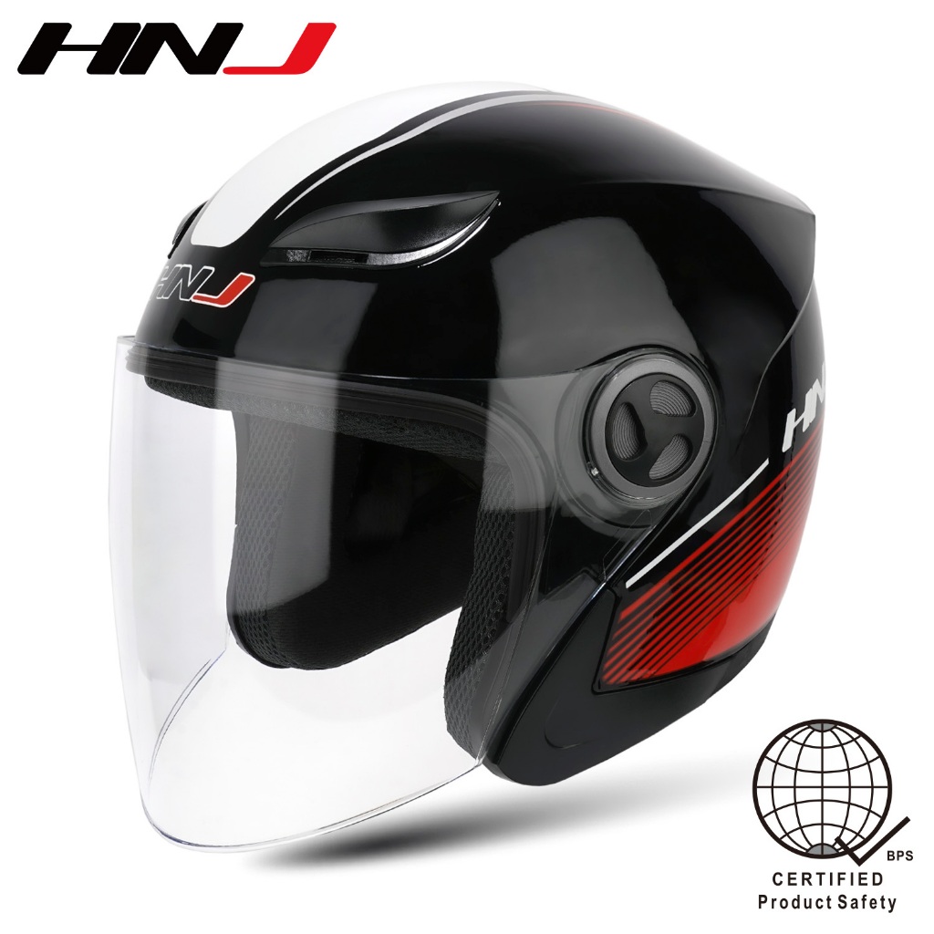 HNJ YM-619 Men's motorcycle half face helmet with reflective taillights ...