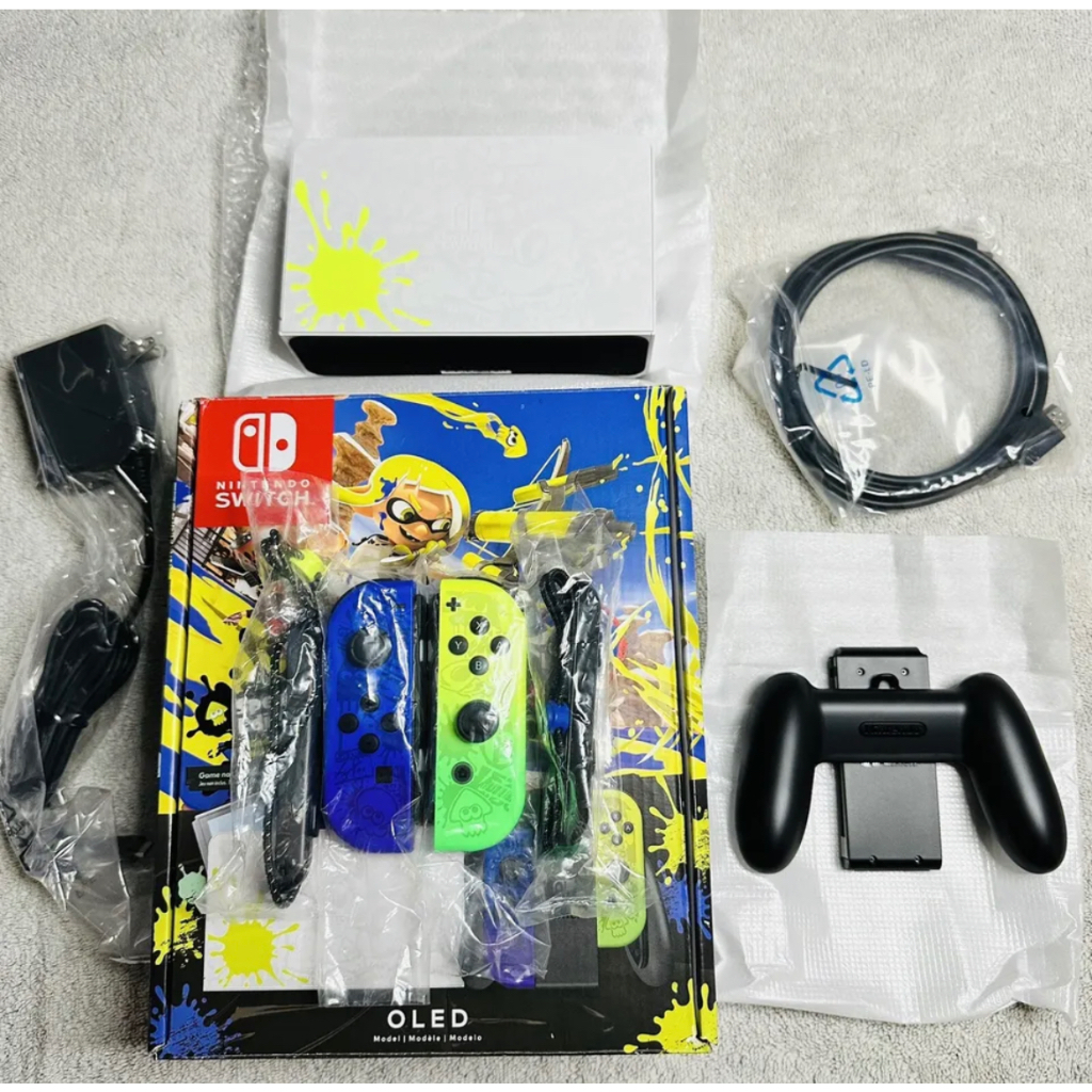 Nintendo Switch OLED Model Splatoon 3 Edition OEM Joy Cons + Dock ...
