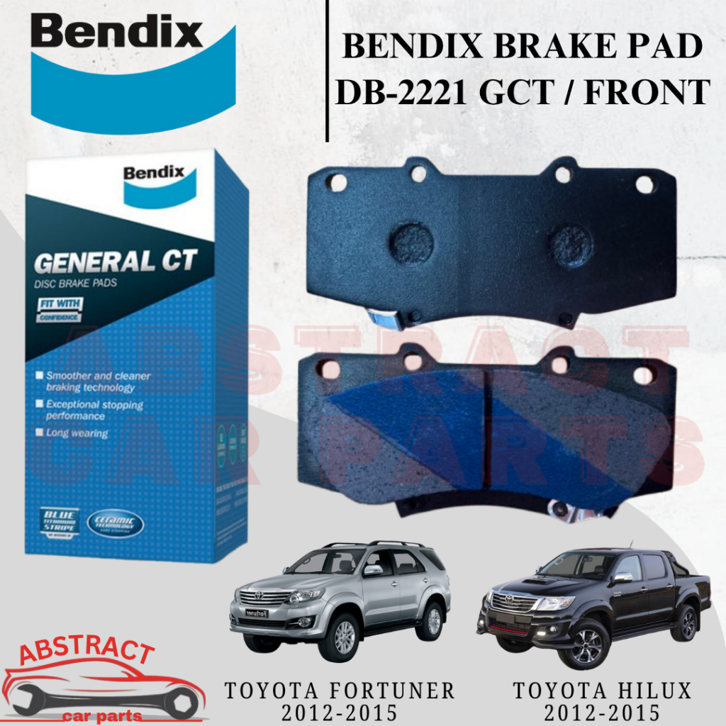 Bendix Brake Pad Front for Toyota FORTUNER, Toyota HILUX 2012-2015 (DB ...