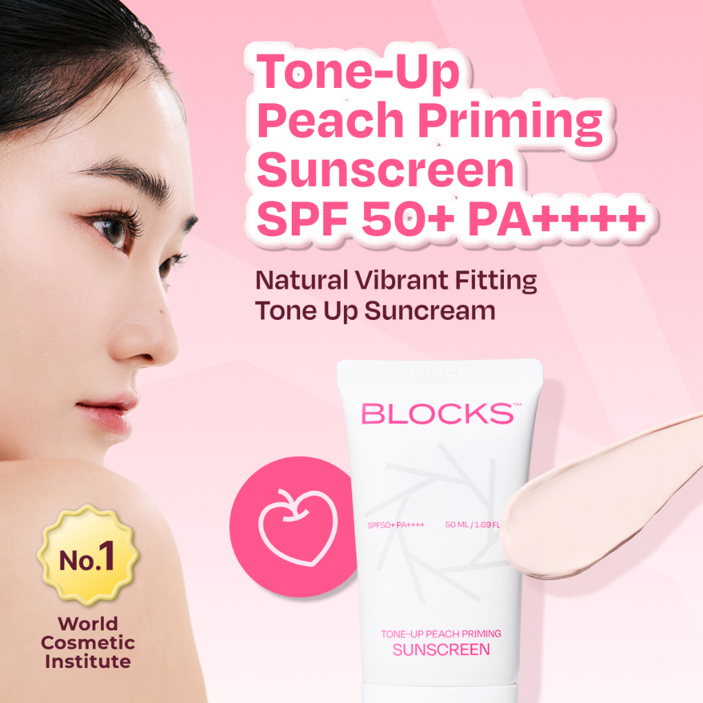 [39% OFF] BLOCKS Tone-Up Peach Priming Sunscreen SPF50+ PA++++ Tinted ...