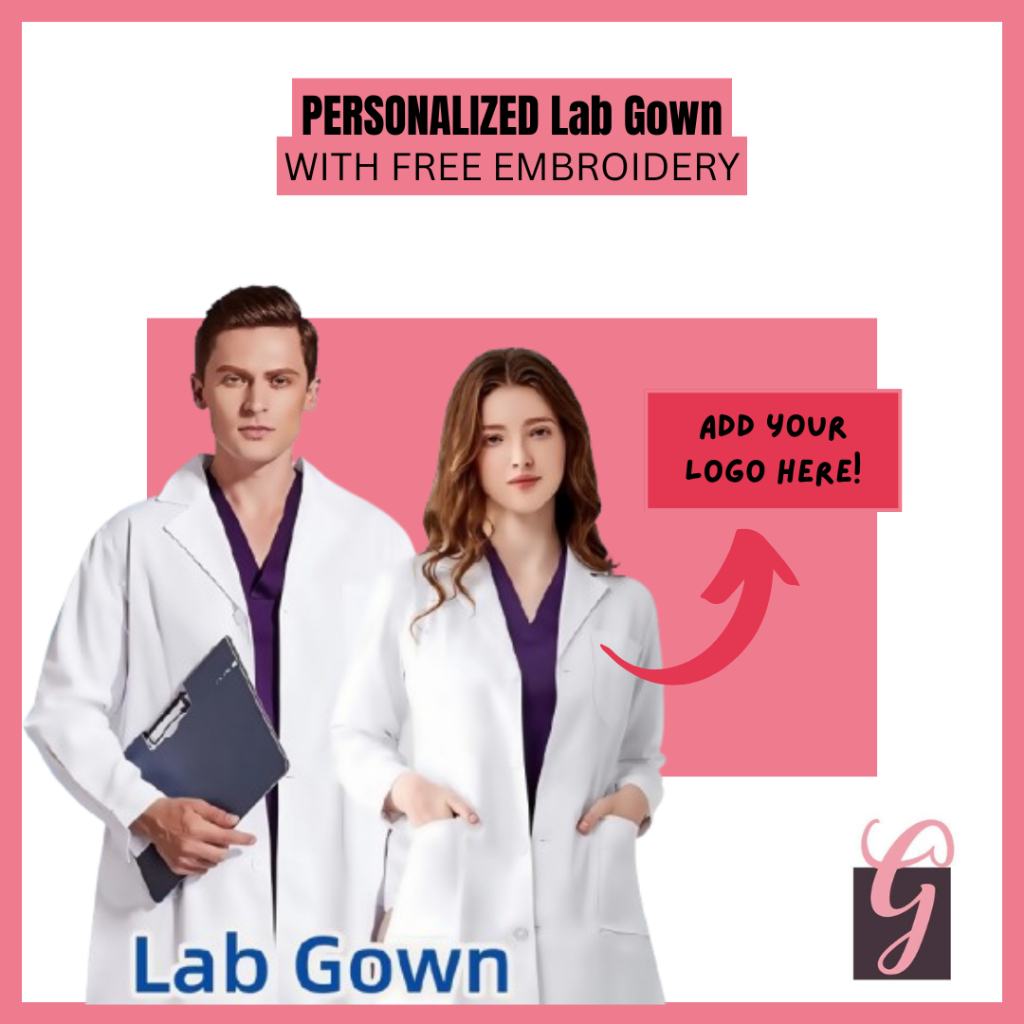 G&G | Personalized Lab Gown with FREE EMBROIDERED name | Shopee Philippines