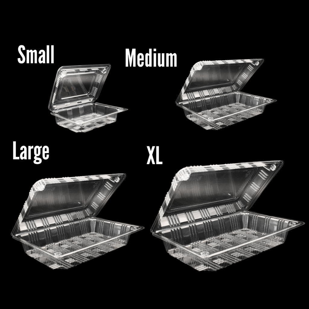 50pcs Rectangle Disposable Clear Clamshell Food Container for Cakes ...