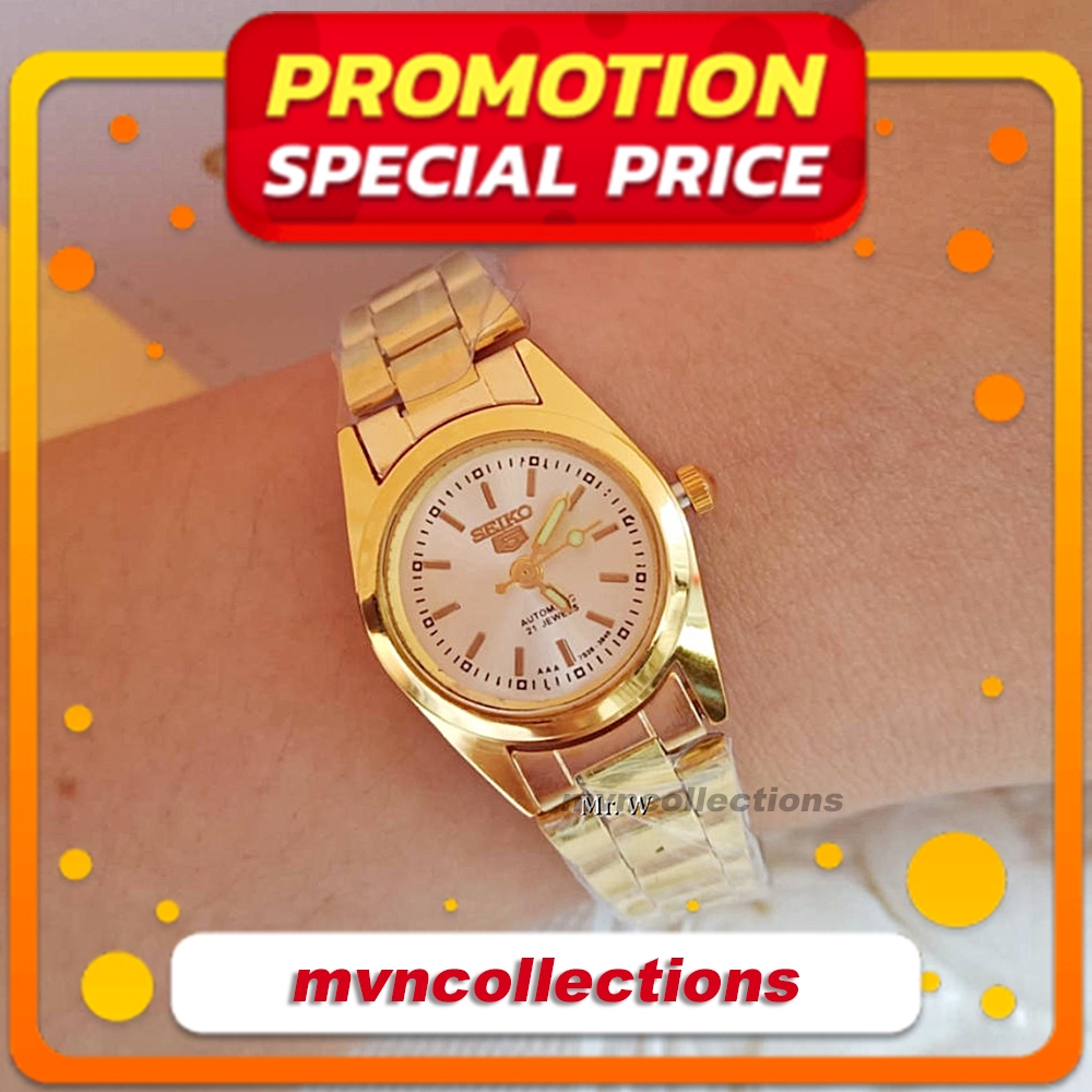 Seiko 5 AT Hand Movement 21 Jewels Dial Stainless Steel Watch for Women ...