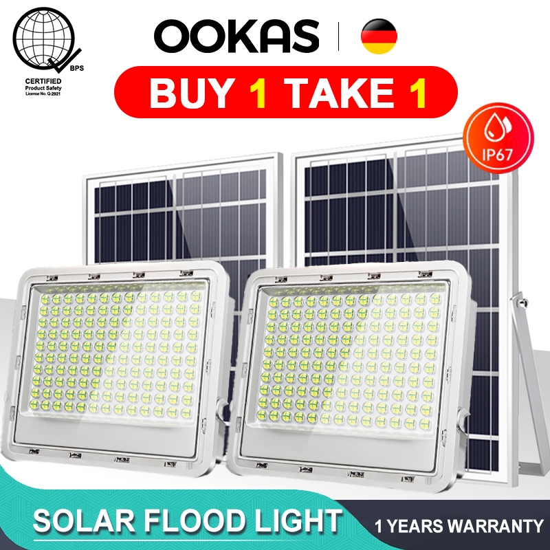 OOKAS Ultra Mini-Led Solar Light Outdoor Waterproof Solar Flood Light Street Lamp With Remote ...