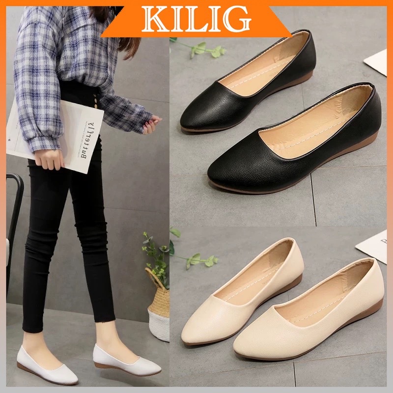 Kilig 36-40 Korean Loafer Flat Shoes Rubber Fashion Shoes Casual Doll ...