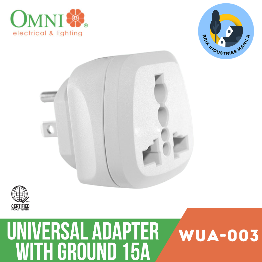 Omni Universal Adapter with Ground 10A 250V~ #WUA-003 Travel Adapter ...