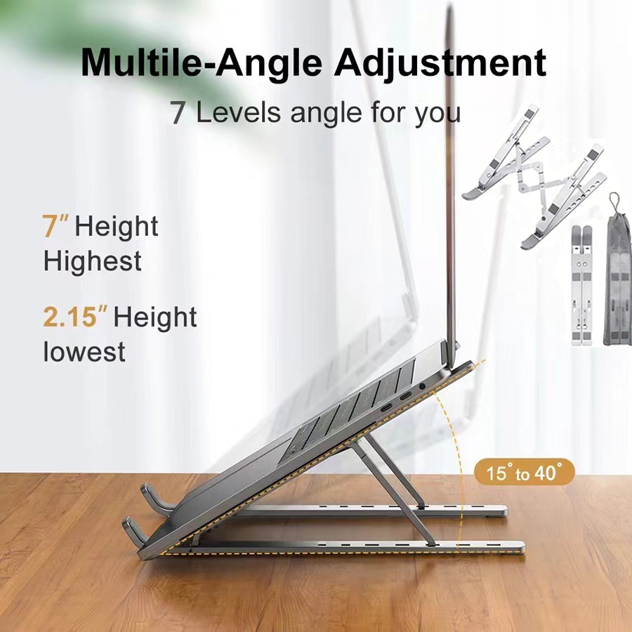 Universal laptop Stand Portable Hands Free Adjustable Foldable Laptop ...