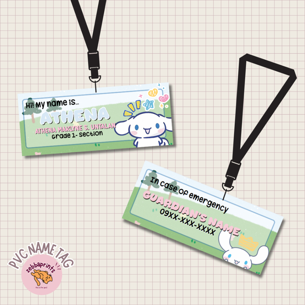 Personalized PVC Name Tag with ID lace for Kids- BACK TO SCHOOL ...