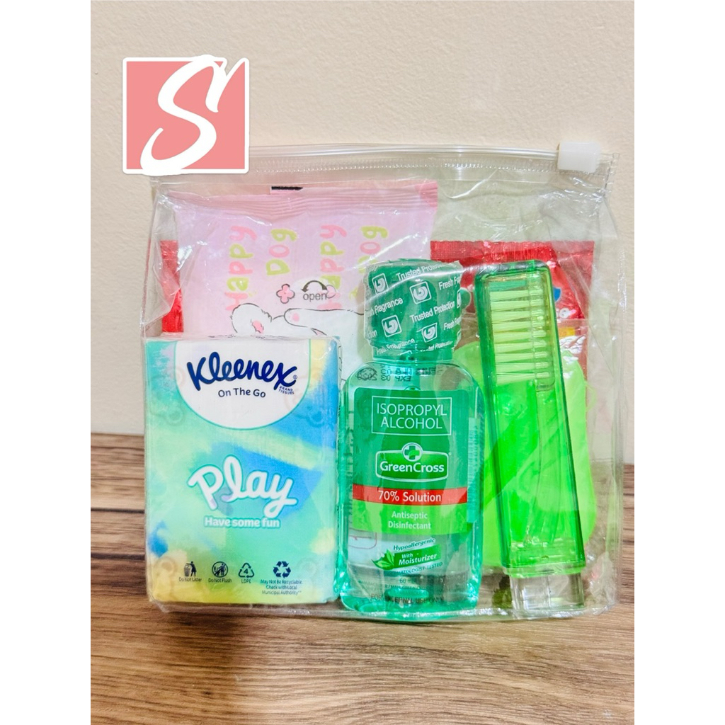 hygiene kit 7in1 soap tissue toothpaste toothbrush alcohol wipes pouch ...