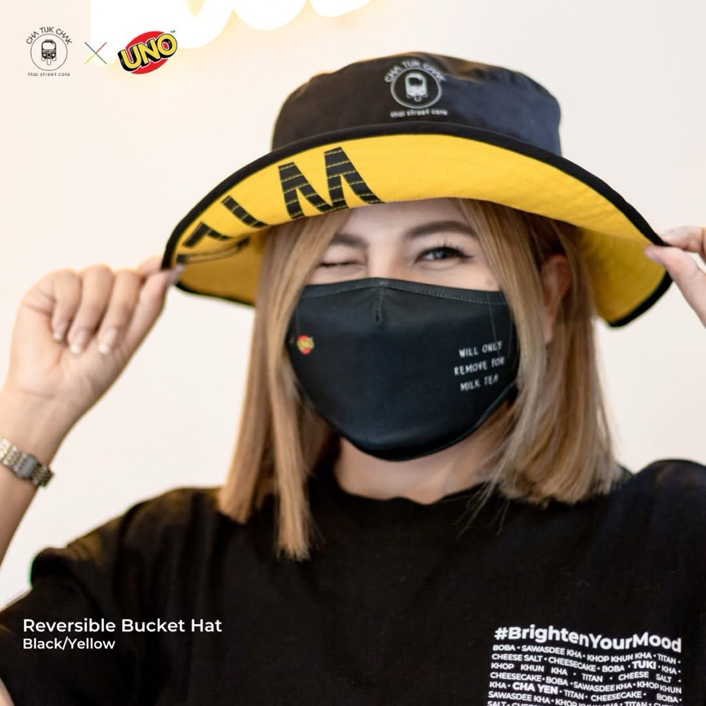 Cha Tuk Chak x UNO Reversible Bucket Hat (Black/Yellow) | Shopee ...