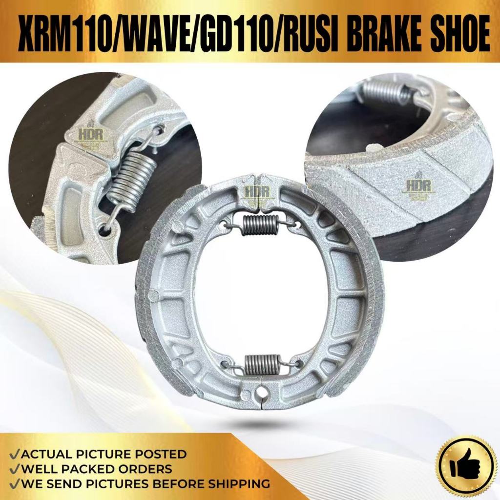 HDR BRAKE SHOE REAR FOR XRM110 / WAVE / GD110 / C70 / RUSI110 / SMASH ...