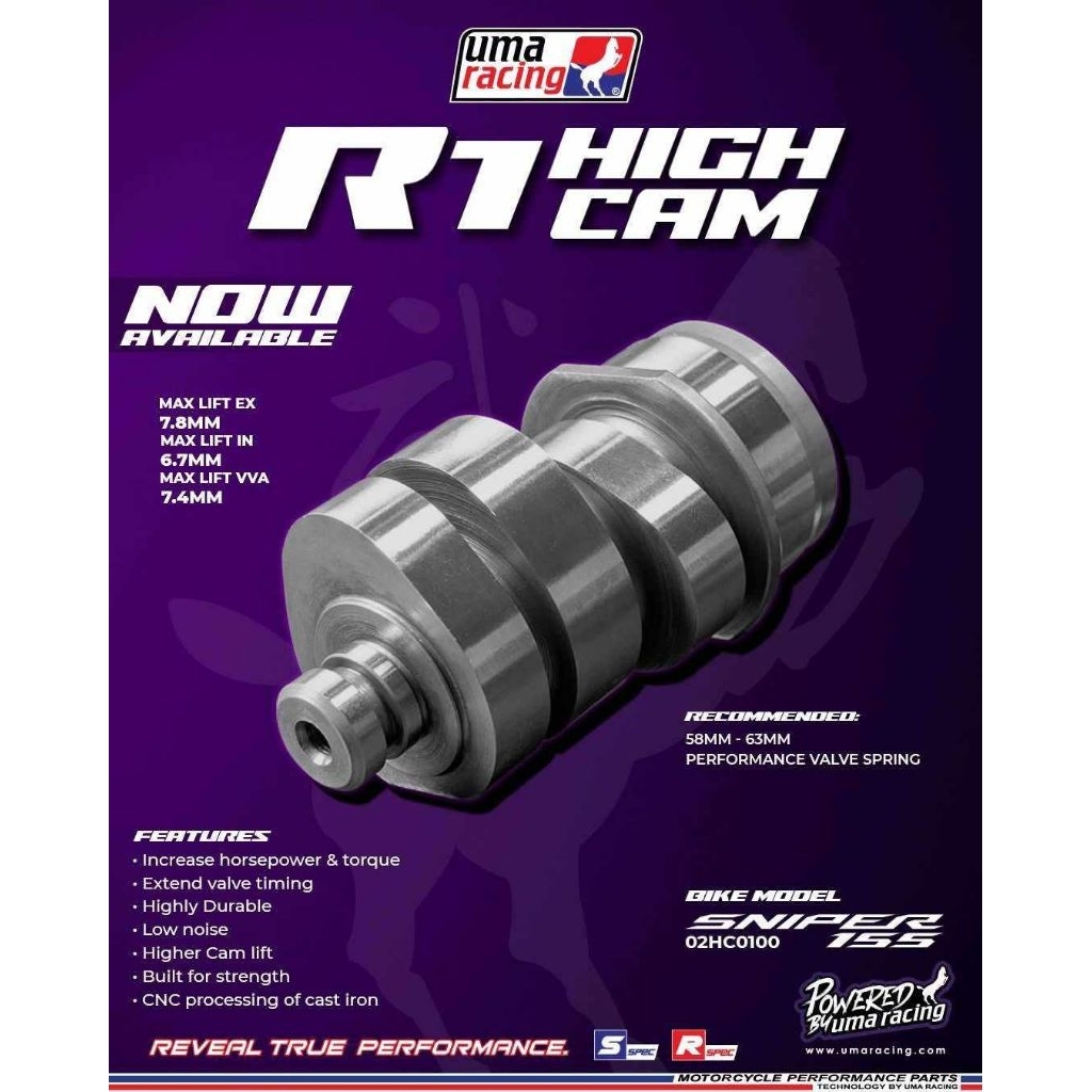 UMA R1 CAMSHAFT FOR SNIPER 155/R15 V3/MT15(R1-2 PIN) | Shopee Philippines