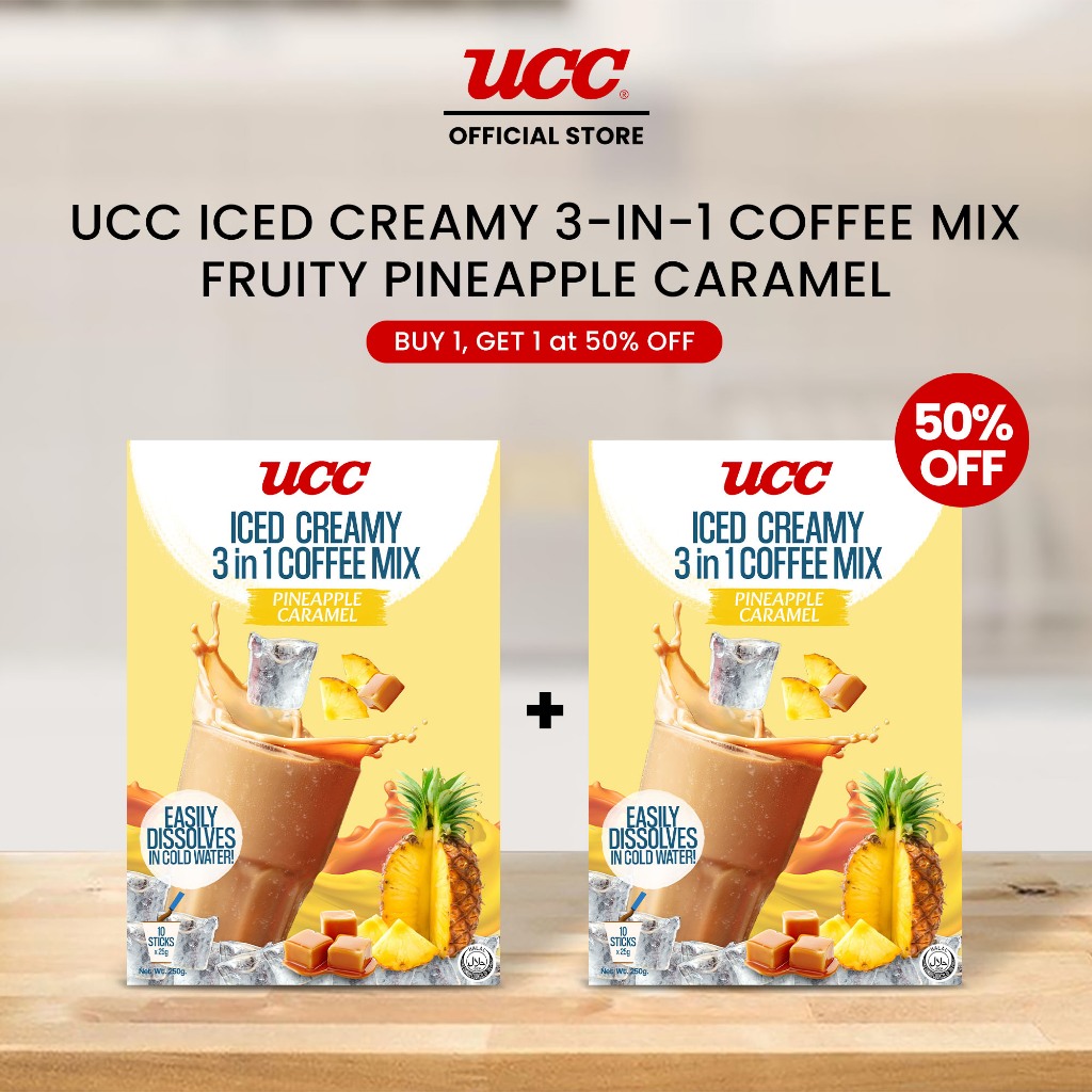 UCC Iced Creamy Fruity Pineapple Caramel 3-in-1 Coffee Mix Buy 1 Get 1 ...