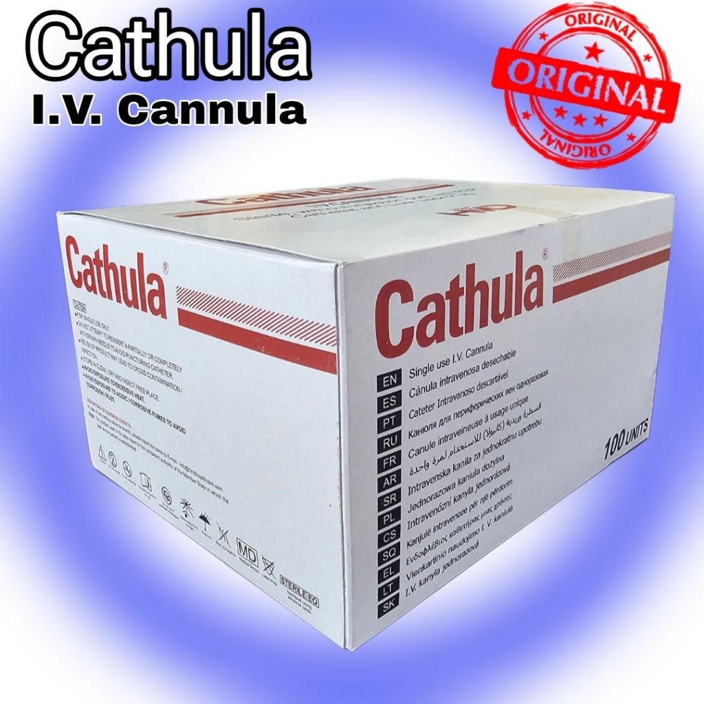 Cathula IV Cannula w/Luer Lock (G18/G20/G22/G24 and G26)100pcs Per Box ...