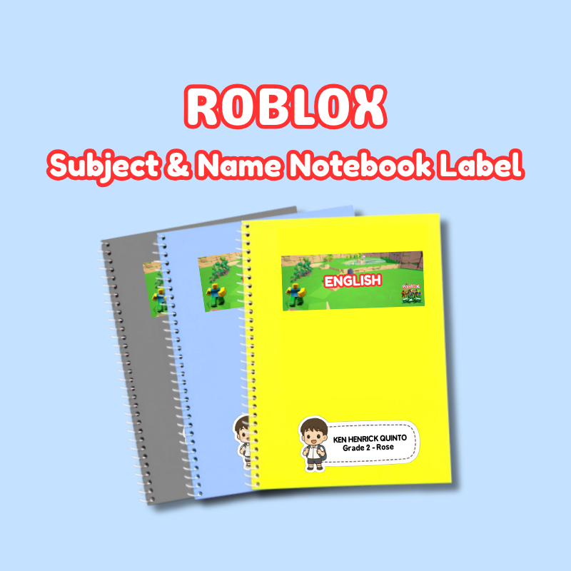 Roblox Subject & Name Notebook Label Sticker | Shopee Philippines