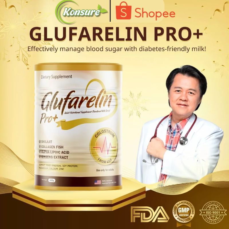Glufarelin Pro Milk For Diabetic Support Help Control Glucose 400g ...
