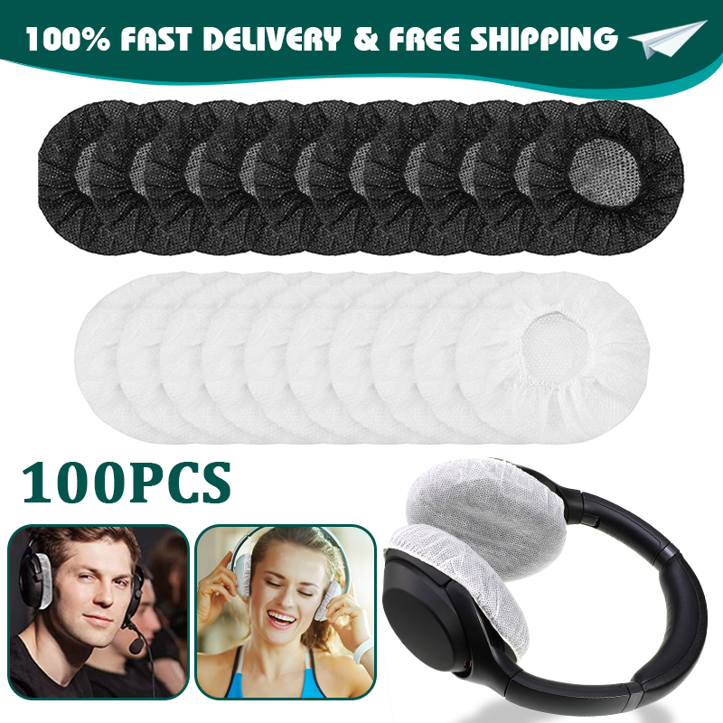 100Pack Disposable Headphone Covers Non-Woven Sanitary Earpads for On ...