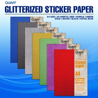 A4 Size Quaff Glittered Sticker 20sheets Glitterized Sticker for Arts ...