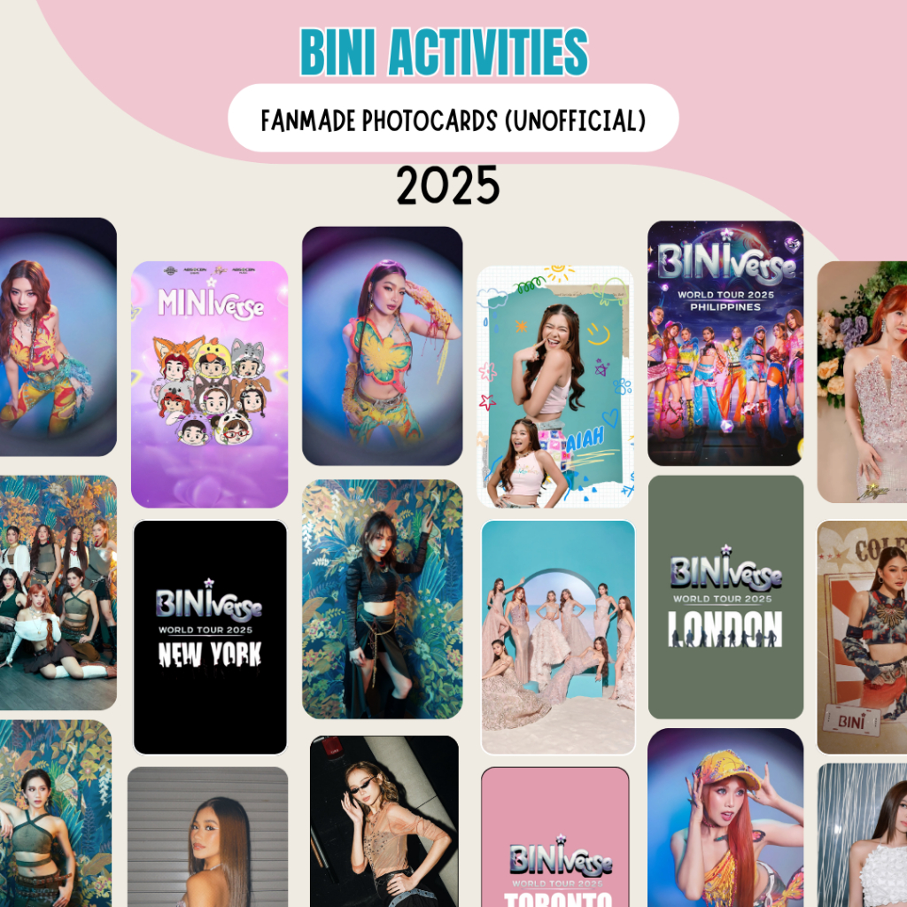 BINI FANMADE PC SETS - 9 PCS UNOFFICIAL COLLECTION INSPIRED BY BINI ...
