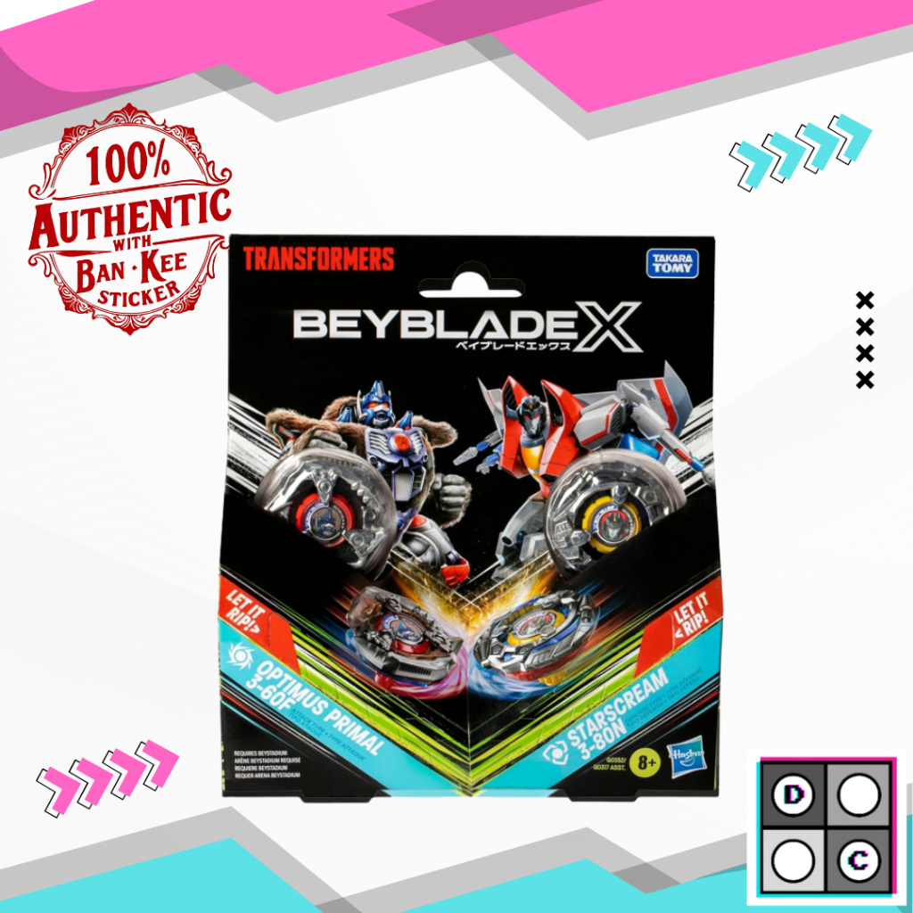 BEYBLADE X W/ BAN KEE STICKER BXG-36 Double Starter TRANSFORMER OPTIMUS ...