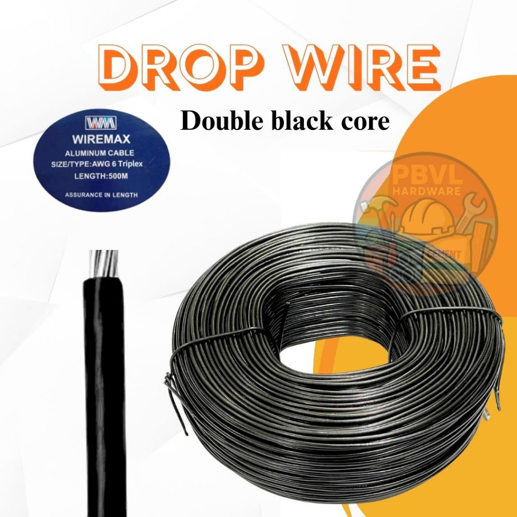 Wiremax SINGLE Drop Wire ACSR Service BLACK ONLY 6/7 14mm 10 to 50 ...