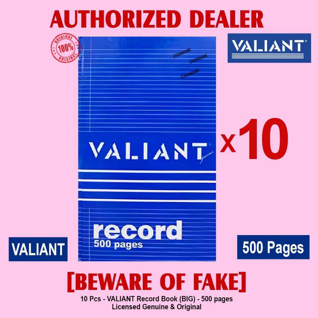 VALIANT Record Book Books 500 PAGES Padded VALIANT Logbook Log Book ...